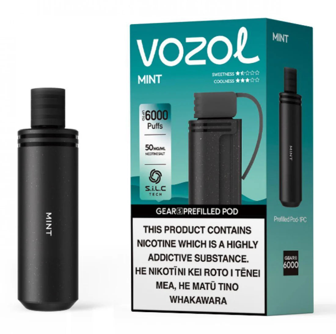 Vozol Gear S (6000 Puffs) Prefilled Replacement Pod - Mint (Pod Only ...